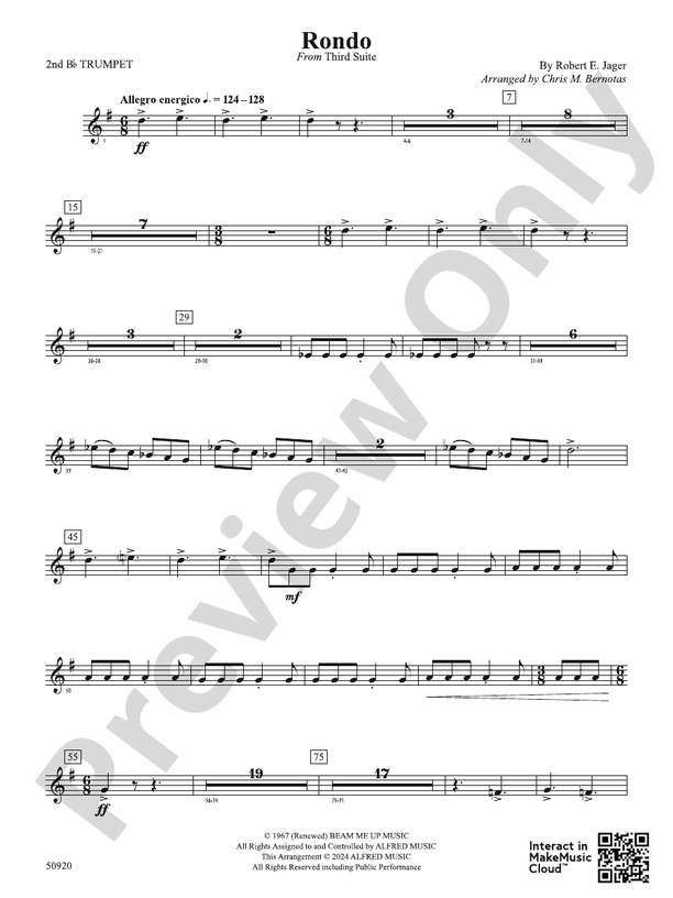 Rondo: 2nd B-flat Trumpet: 2nd B-flat Trumpet Part - Digital Sheet ...