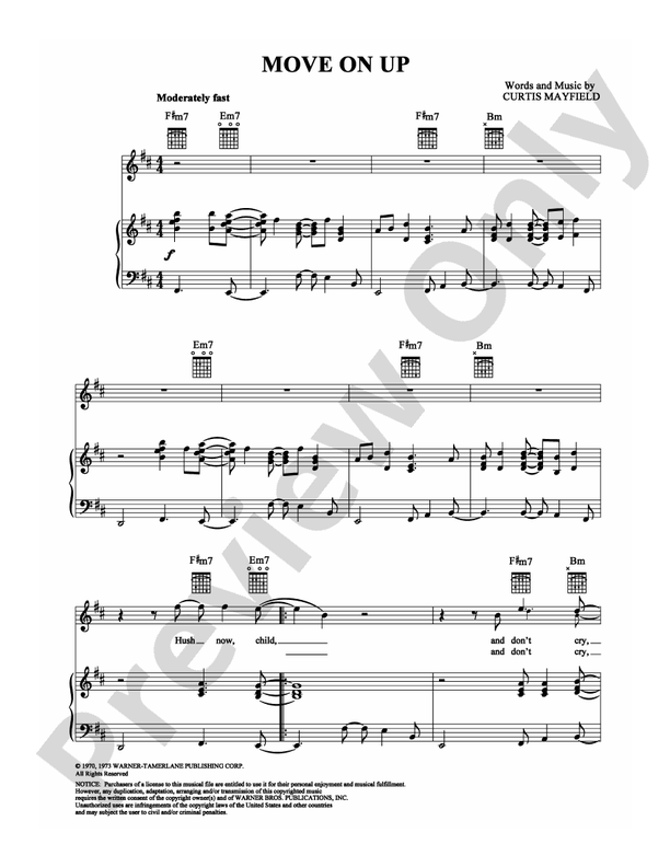 Move On Up: Piano/Vocal/Chords: Curtis Mayfield - Digital Sheet Music ...