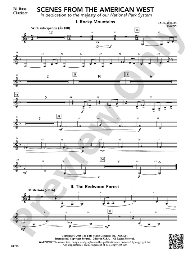 Scenes from the American West: B-flat Bass Clarinet: B-flat Bass ...