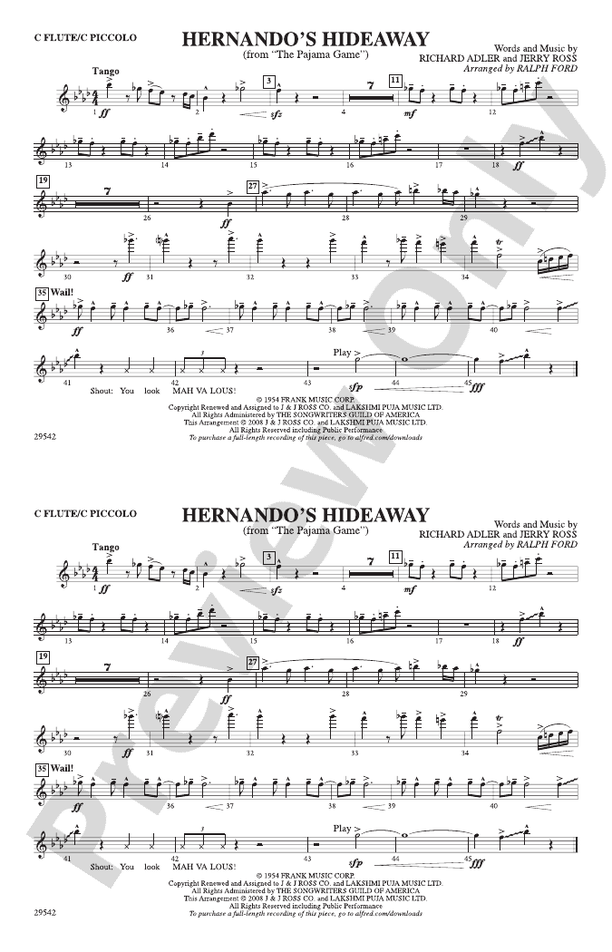 Hernando's Hideaway: Flute: Flute Part - Digital Sheet Music Download