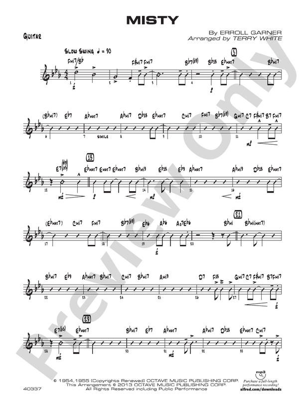 Misty: Guitar: Guitar Part - Digital Sheet Music Download
