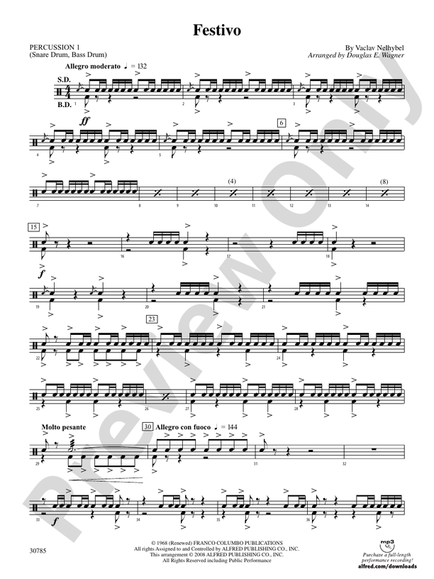 Festivo: 1st Percussion: 1st Percussion Part - Digital Sheet Music Download
