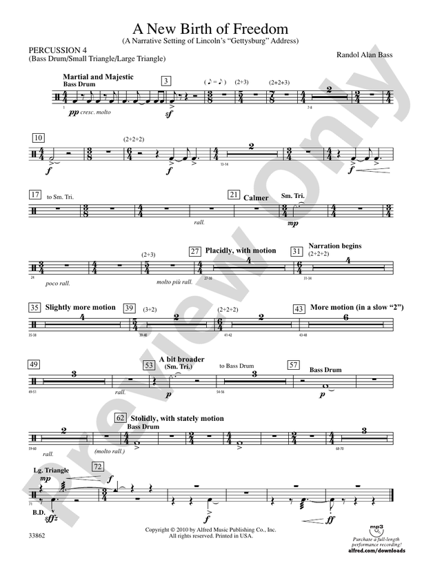 A New Birth of Freedom: 4th Percussion: 4th Percussion Part - Digital ...