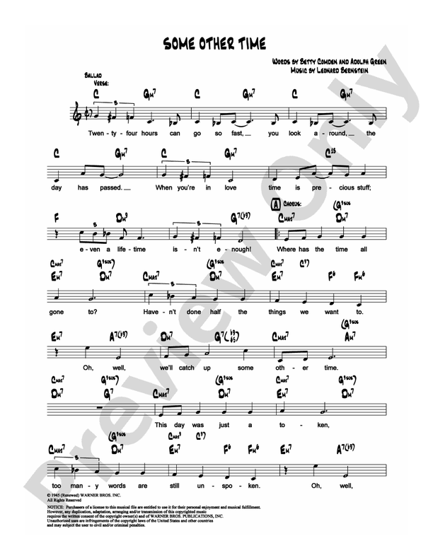 Some Other Time: Lead Sheet: Leonard Bernstein - Digital Sheet Music ...