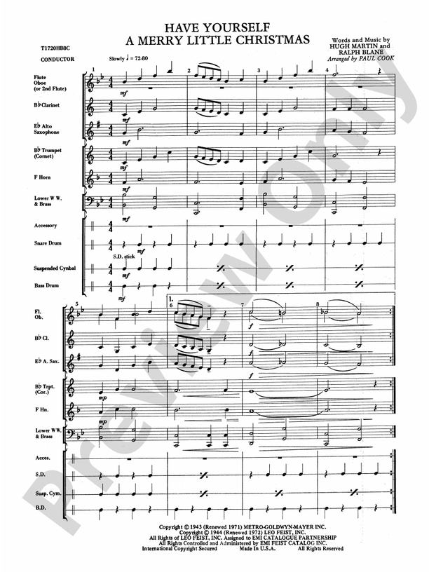 Have Yourself a Merry Little Christmas: Score: Concert Band Score ...