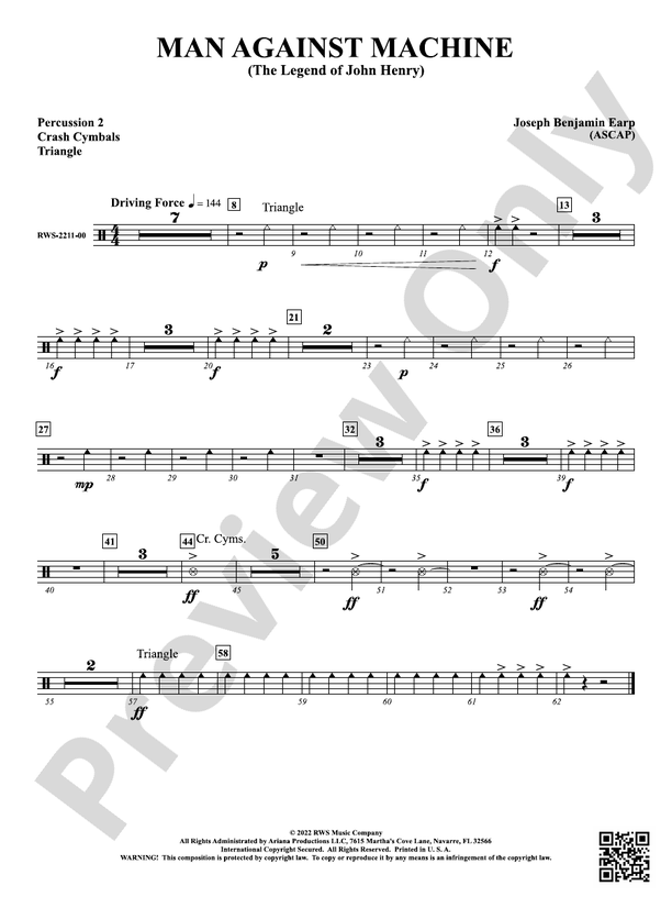 Man Against Machine - The Legend of John Henry: 2nd Percussion: 2nd ...