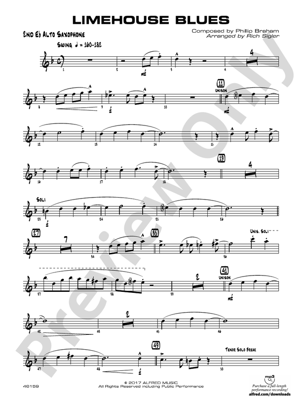 Limehouse Blues 2nd E Flat Alto Saxophone 2nd E Flat Alto Saxophone