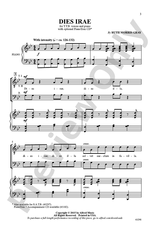 Dies Irae: TTB Choral Octavo: Ruth Morris Gray - Digital Sheet Music ...