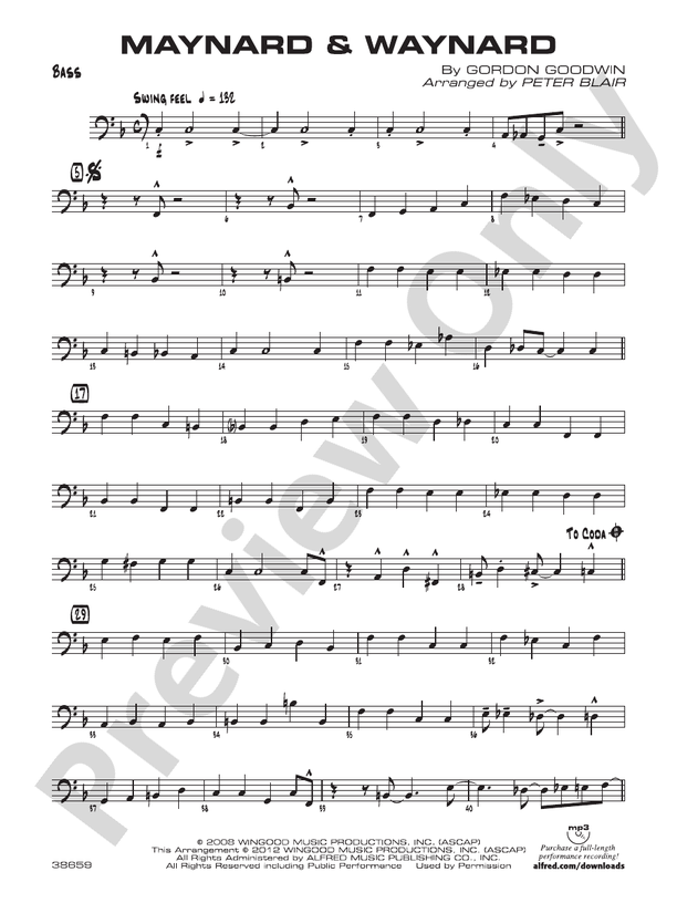 Maynard & Waynard: String Bass: String Bass Part - Digital Sheet Music ...