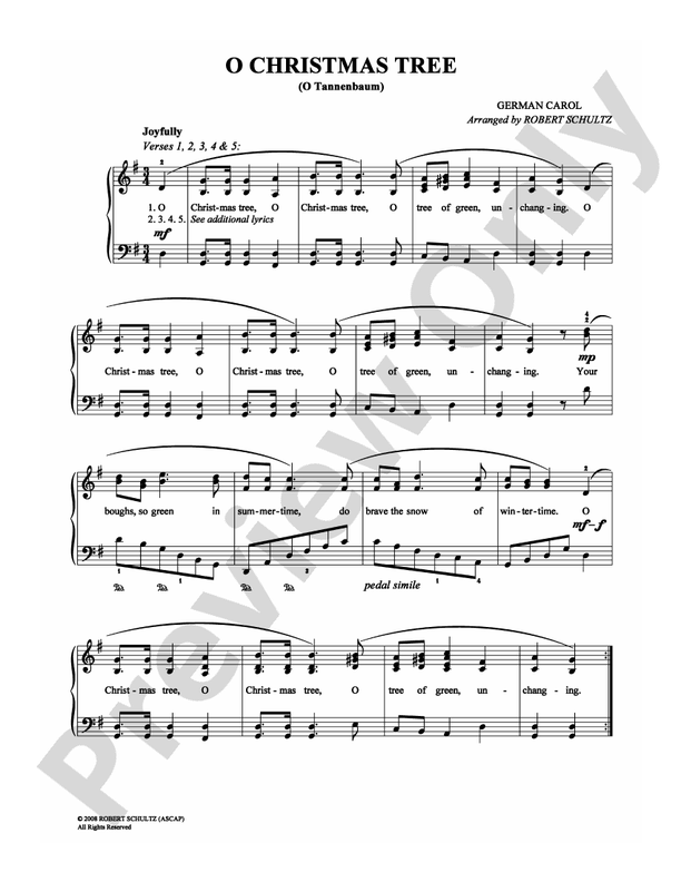 O Christmas Tree: Piano/Vocal/Chords: Traditional - Digital Sheet Music Download