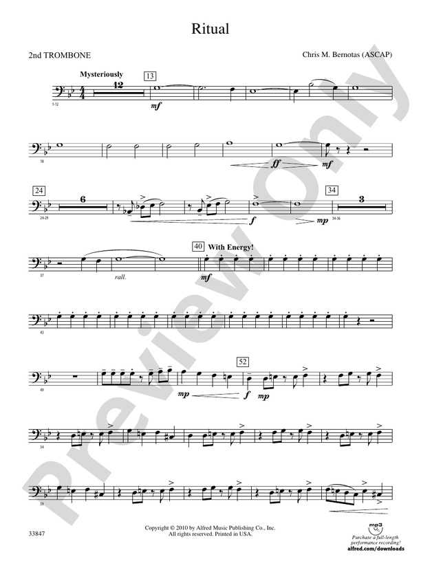 Ritual: 2nd Trombone: 2nd Trombone Part - Digital Sheet Music Download
