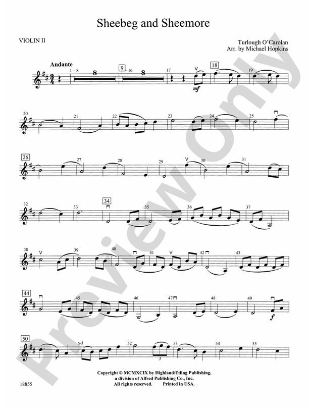Sheebeg and Sheemore: 2nd Violin: 2nd Violin Part - Digital Sheet Music ...