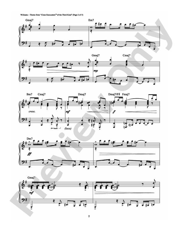 Close Encounters of the Third Kind (theme): Piano: John Williams ...