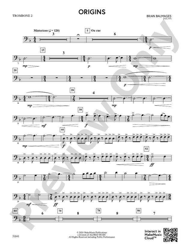 Origins: 2nd Trombone: 2nd Trombone Part - Digital Sheet Music Download