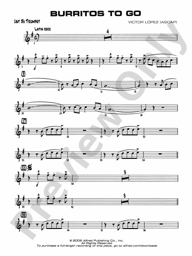 Burritos to Go: 1st B-flat Trumpet: 1st B-flat Trumpet Part - Digital ...