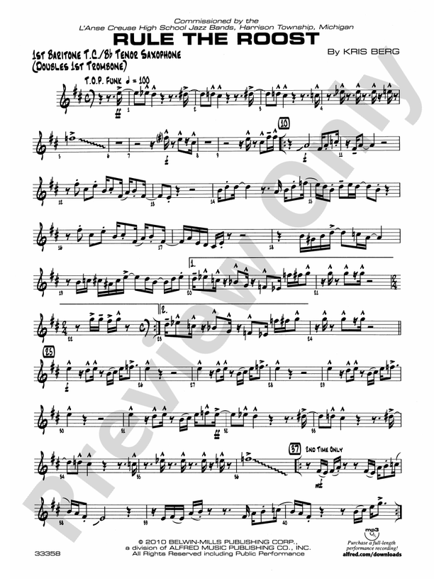 Rule the Roost: Baritone T.C.: Baritone T.C. Part - Digital Sheet Music Download