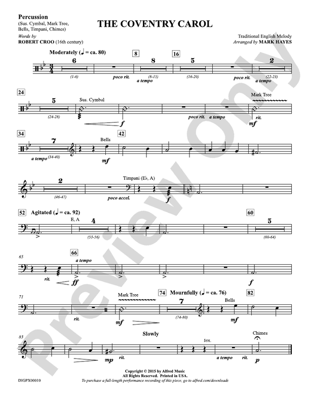 The Coventry Carol: Percussion: Percussion Part - Digital Sheet Music ...