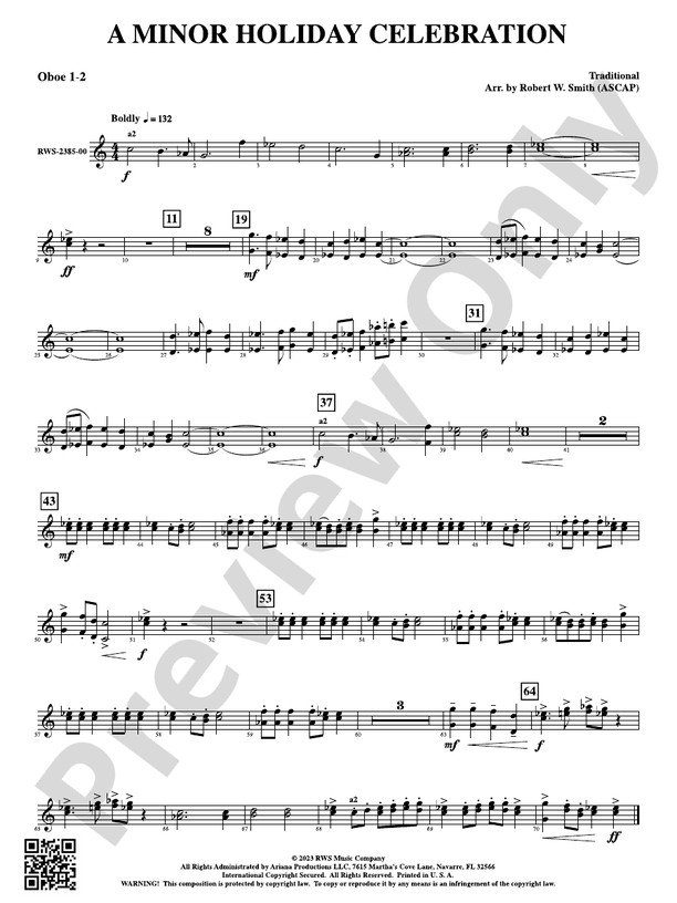A Minor Holiday Celebration: 1st & 2nd Oboe: 1st & 2nd Oboe Part ...