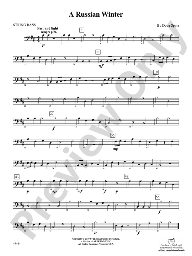 A Russian Winter: String Bass: String Bass Part - Digital Sheet Music ...