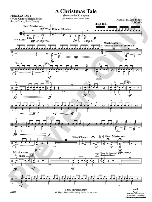 A Christmas Tale: 1st Percussion: 1st Percussion Part - Digital Sheet ...
