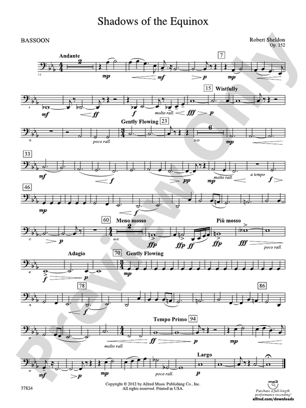 Shadows of the Equinox: Bassoon: Bassoon Part - Digital Sheet Music ...