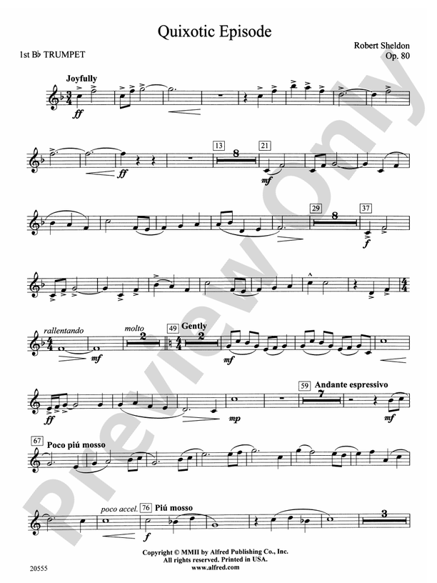Quixotic Episode: 1st B-flat Trumpet: 1st B-flat Trumpet Part - Digital ...