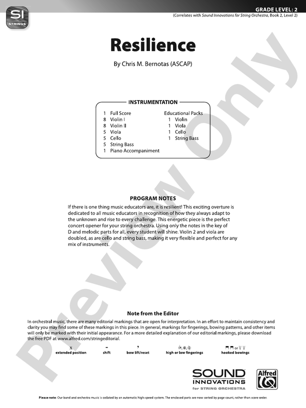 Resilience: Score: String Orchestra Score - Digital Sheet Music Download