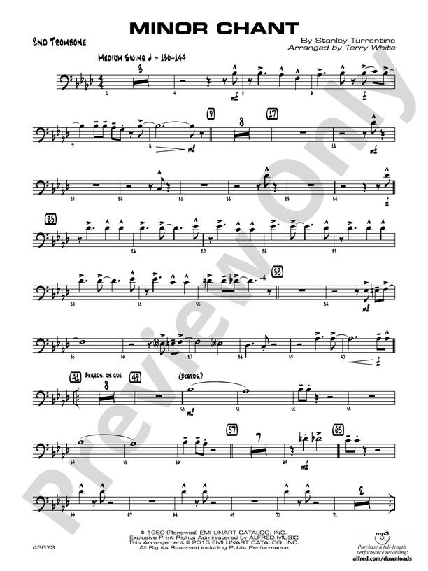 Minor Chant: 2nd Trombone: 2nd Trombone Part - Digital Sheet Music Download