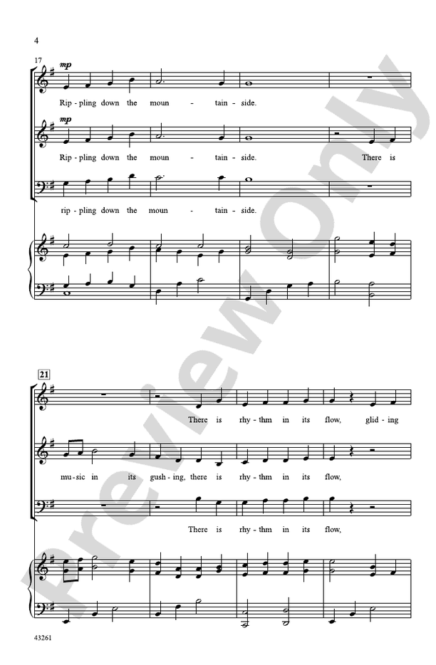 Music in the Water: 3-Part Mixed Choral Octavo: Ruth Morris Gray - Digital Sheet Music Download