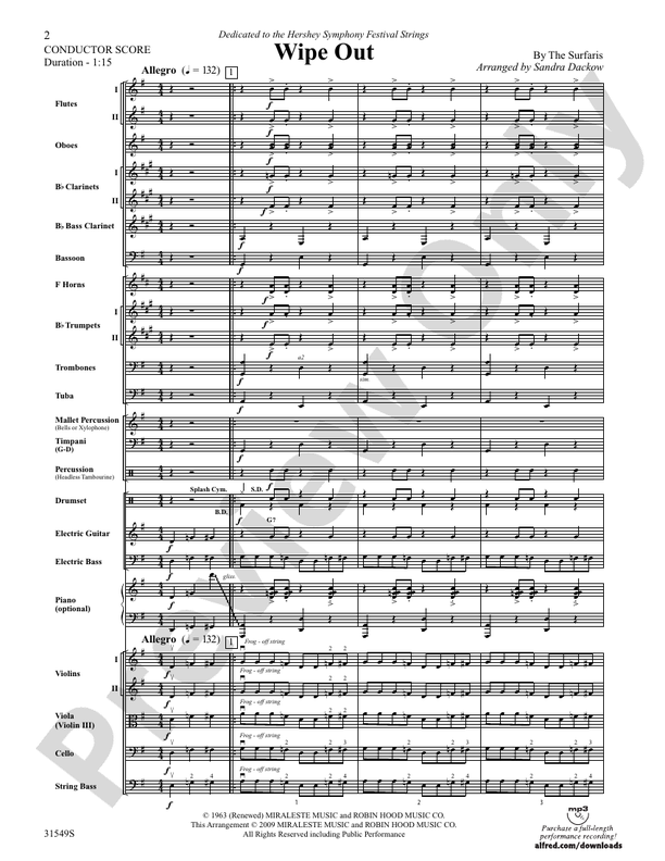 Wipe Out: Score: Full Orchestra Score - Digital Sheet Music Download
