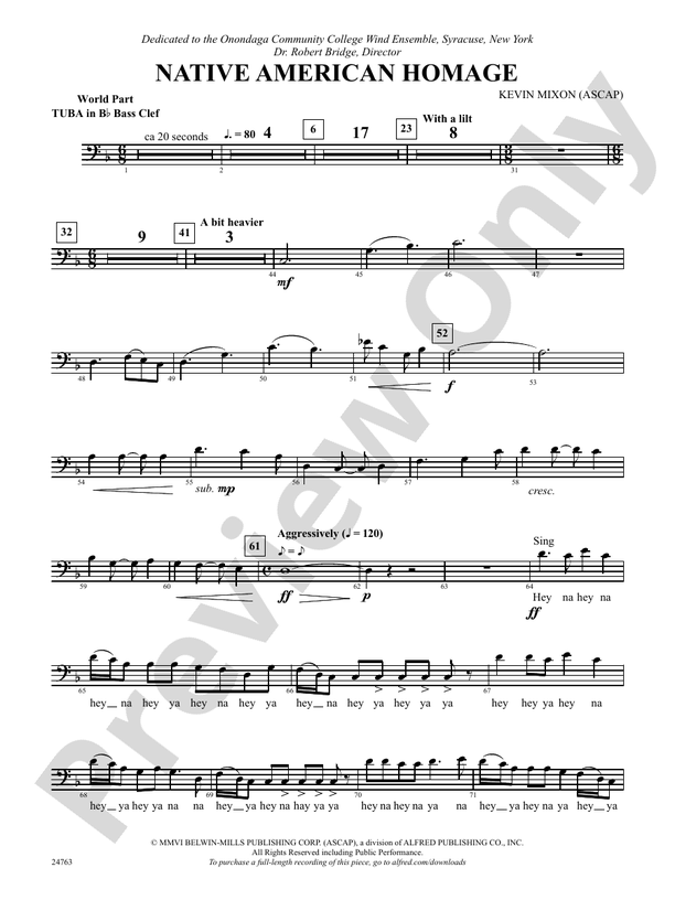 Native American Homage: (wp) B-flat Tuba B.C.: (wp) B-flat Tuba B.C ...