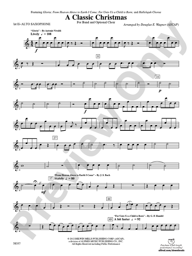 A Classic Christmas: E-flat Alto Saxophone: E-flat Alto Saxophone Part - Digital Sheet Music ...