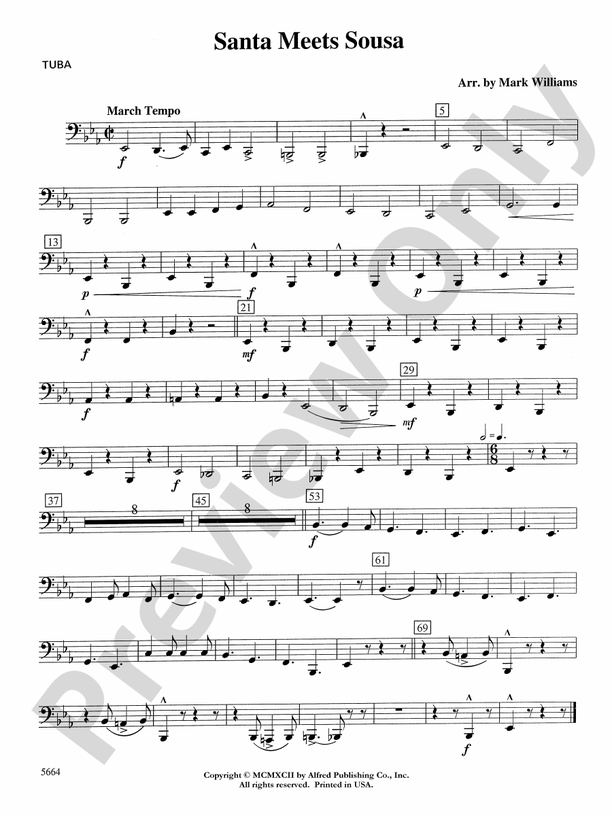 Santa Meets Sousa: Tuba: Tuba Part - Digital Sheet Music Download
