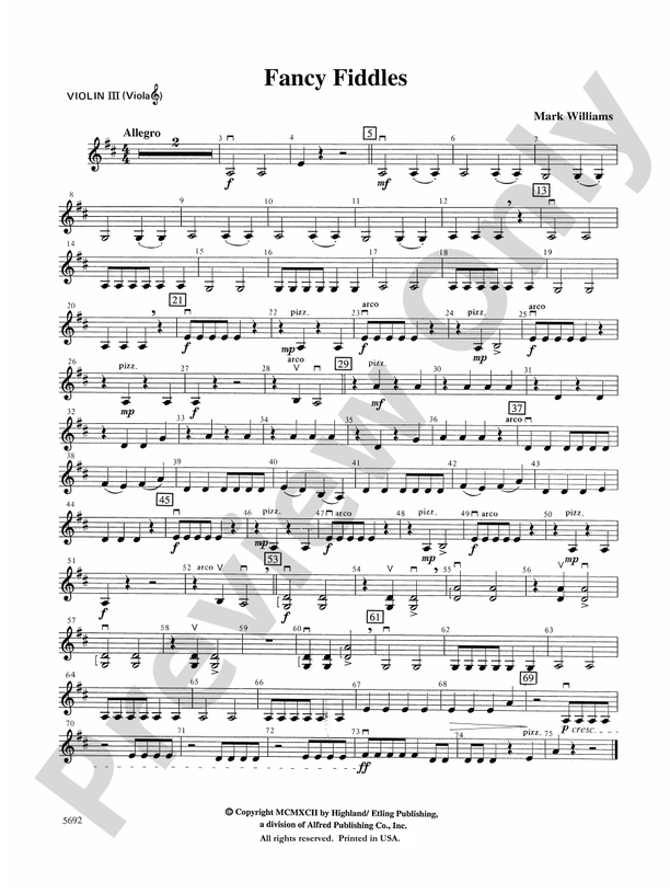 Fancy Fiddles: 3rd Violin (Viola [TC]): 3rd Violin (Viola [TC]) Part ...