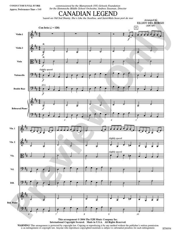 Canadian Legend: - Digital Sheet Music Download