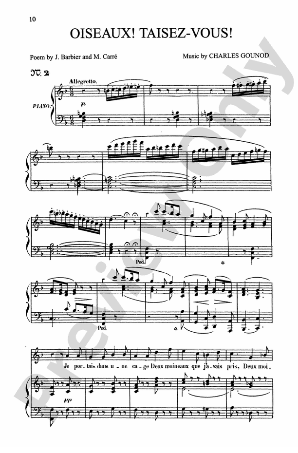 Gounod: Songs, Volume IV, High Voice (French): 2. Oiseaux! Taisez-Vous ...