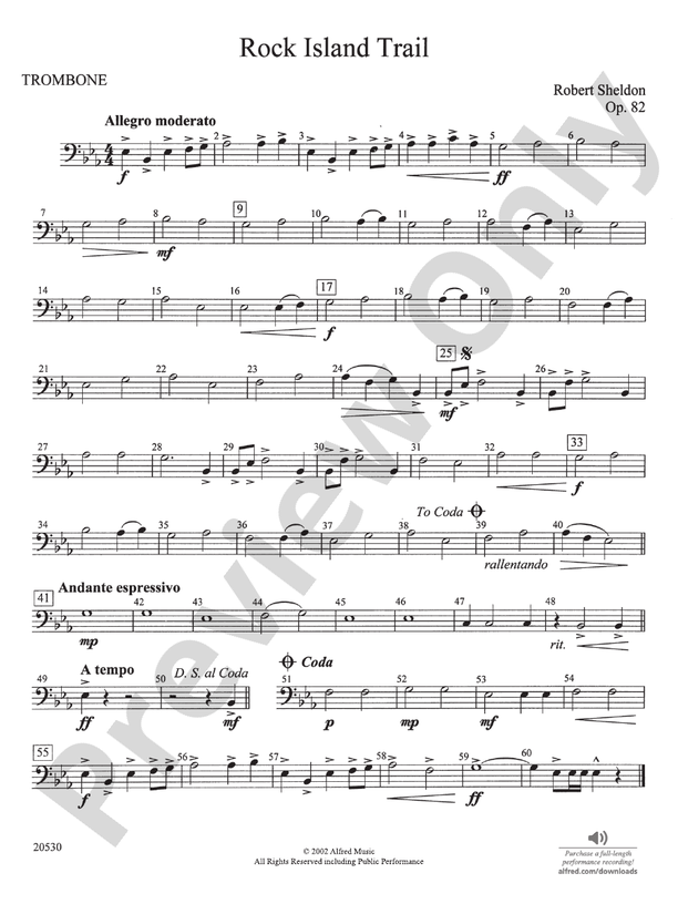 Rock Island Trail: 1st Trombone: 1st Trombone Part - Digital Sheet ...