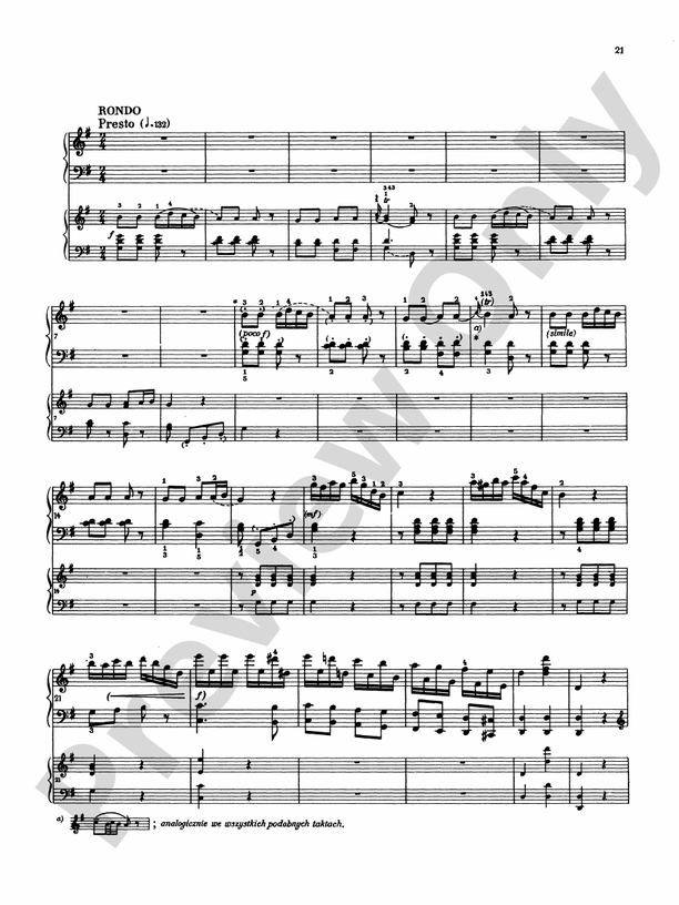 Haydn: Piano Concerto in G Major: Presto (Rondo) Part - Digital Sheet ...
