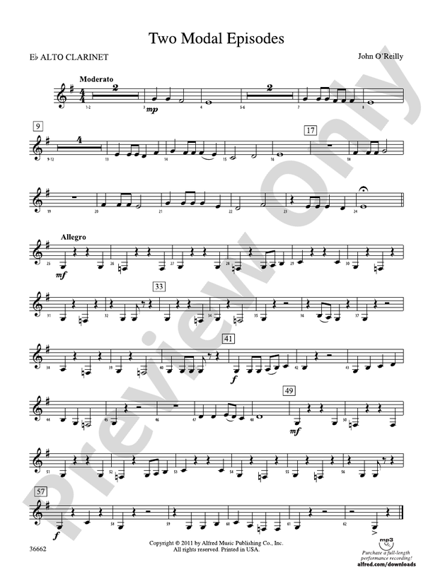 Two Modal Episodes: (wp) E-flat Alto Clarinet: (wp) E-flat Alto Clarinet World Part - Digital ...