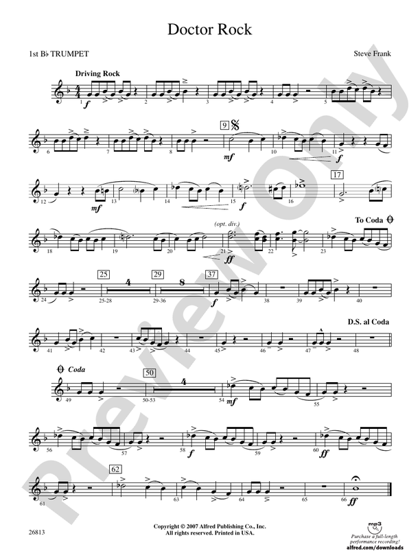 Doctor Rock: 1st B-flat Trumpet: 1st B-flat Trumpet Part - Digital ...