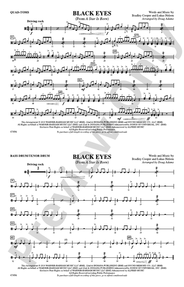 Black Eyes: Quad-Toms: Quad-Toms Part - Digital Sheet Music Download