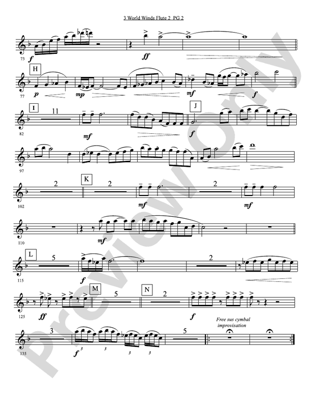 Three World Winds: 2nd Flute: 2nd Flute Part - Digital Sheet Music Download