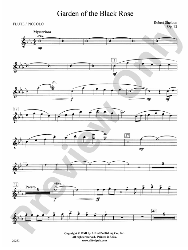 Garden of the Black Rose: Flute: Flute Part - Digital Sheet Music Download