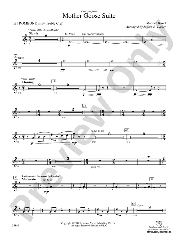 Mother Goose Suite: (wp) 1st B-flat Trombone T.C.: (wp) 1st B-flat ...