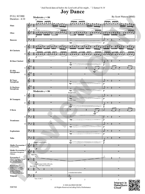 Joy Dance: Concert Band Score & Parts: Scott Watson - Digital Sheet ...