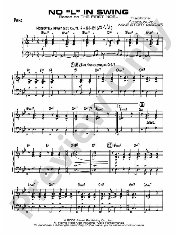 No "L" in Swing: Piano Accompaniment: Piano Accompaniment Part ...