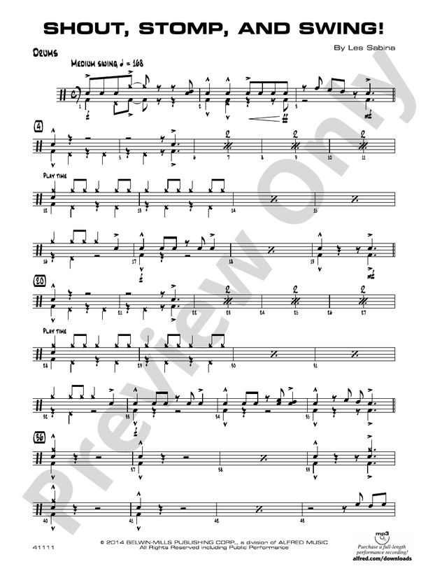 Shout, Stomp, and Swing!: Drums: Drums Part - Digital Sheet Music Download