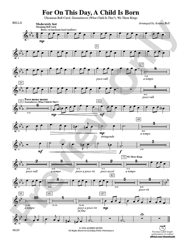 For On This Day, A Child Is Born: Bells: Bells Part - Digital Sheet ...