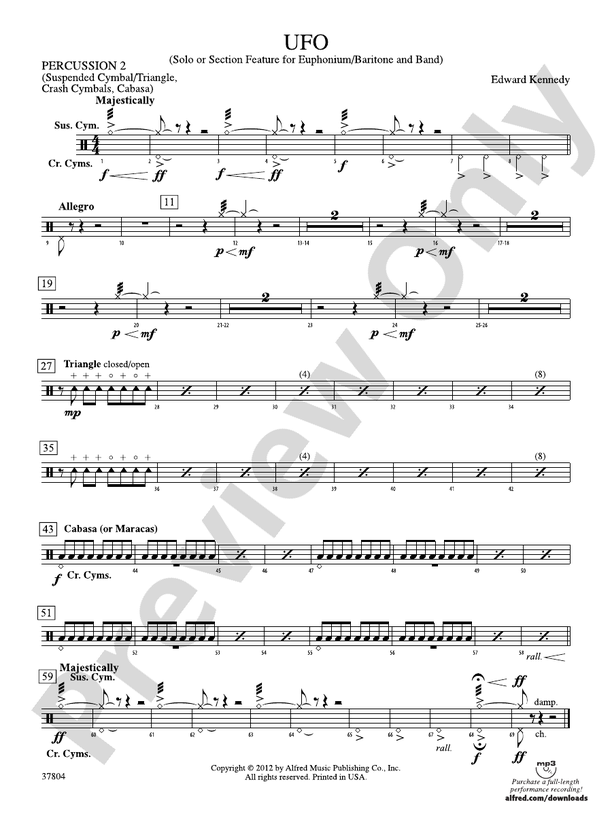 UFO: 2nd Percussion: 2nd Percussion Part - Digital Sheet Music Download
