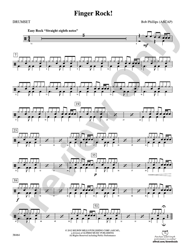 Finger Rock!: Drums: Drums Part - Digital Sheet Music Download